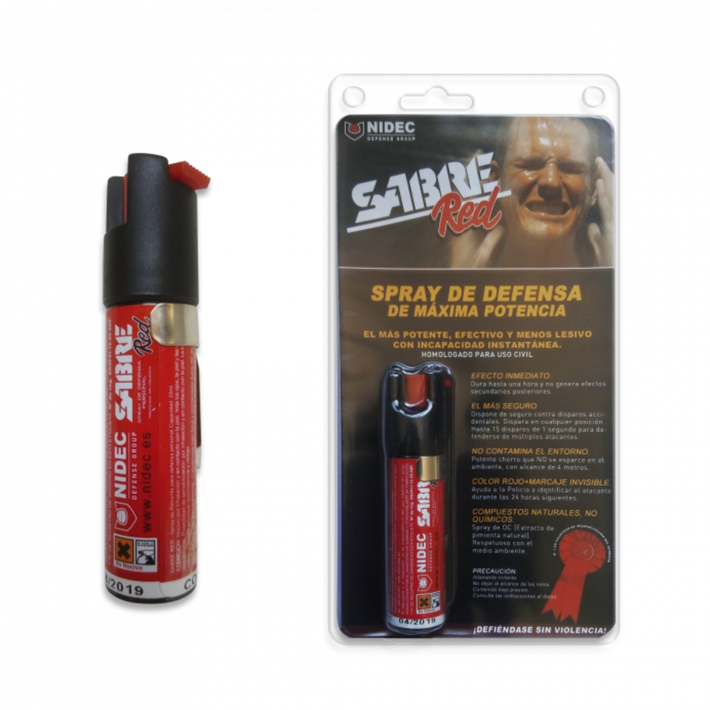 Spray de defensa personal Unidec Sabre Red Homologado